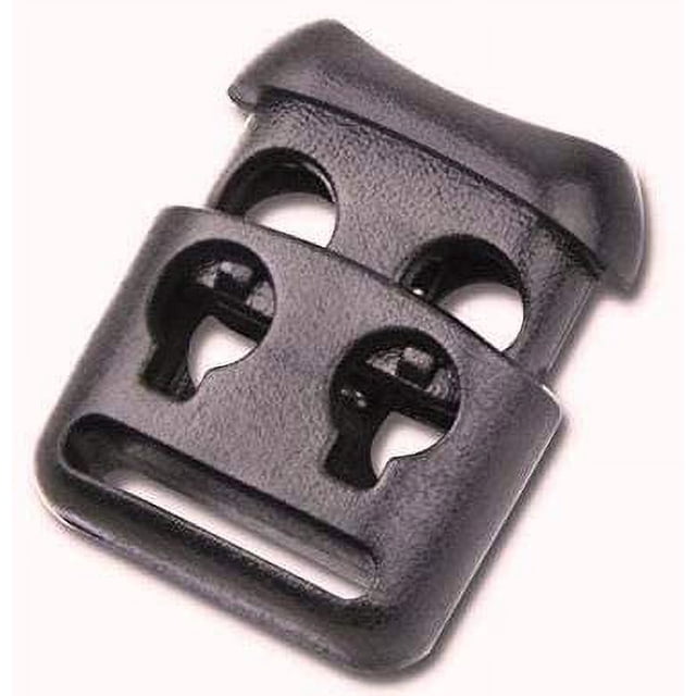 Double Hole Plastic Cord Locks End Spring Stop Toggle Stoppers (Black ...