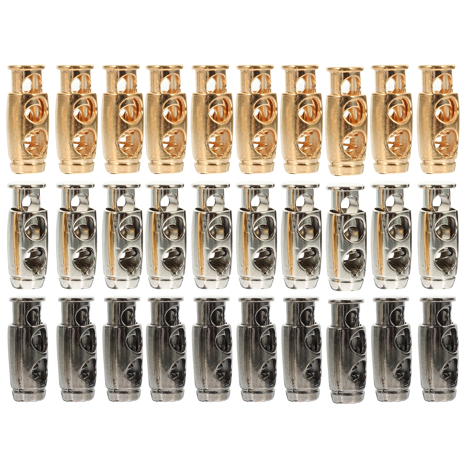 30pcs Cord Locks Double Hole Adjustable Spring Cord Lock Metal Spring ...