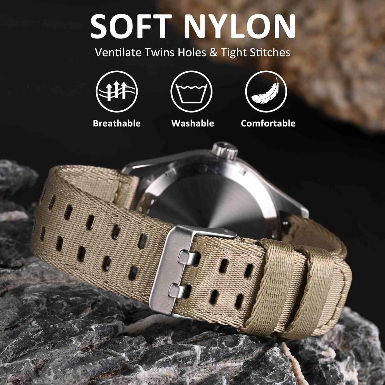 Double Holes Nylon Watch Bands, Silky Nylon Straps, Quick Release ...