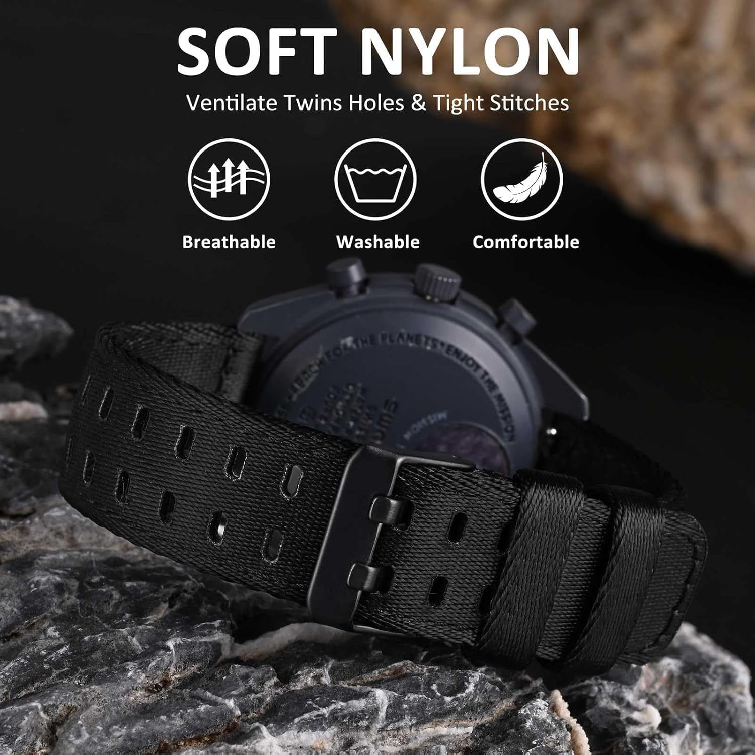 Double Holes Nylon Watch Bands, Silky Nylon Straps, Quick Release ...