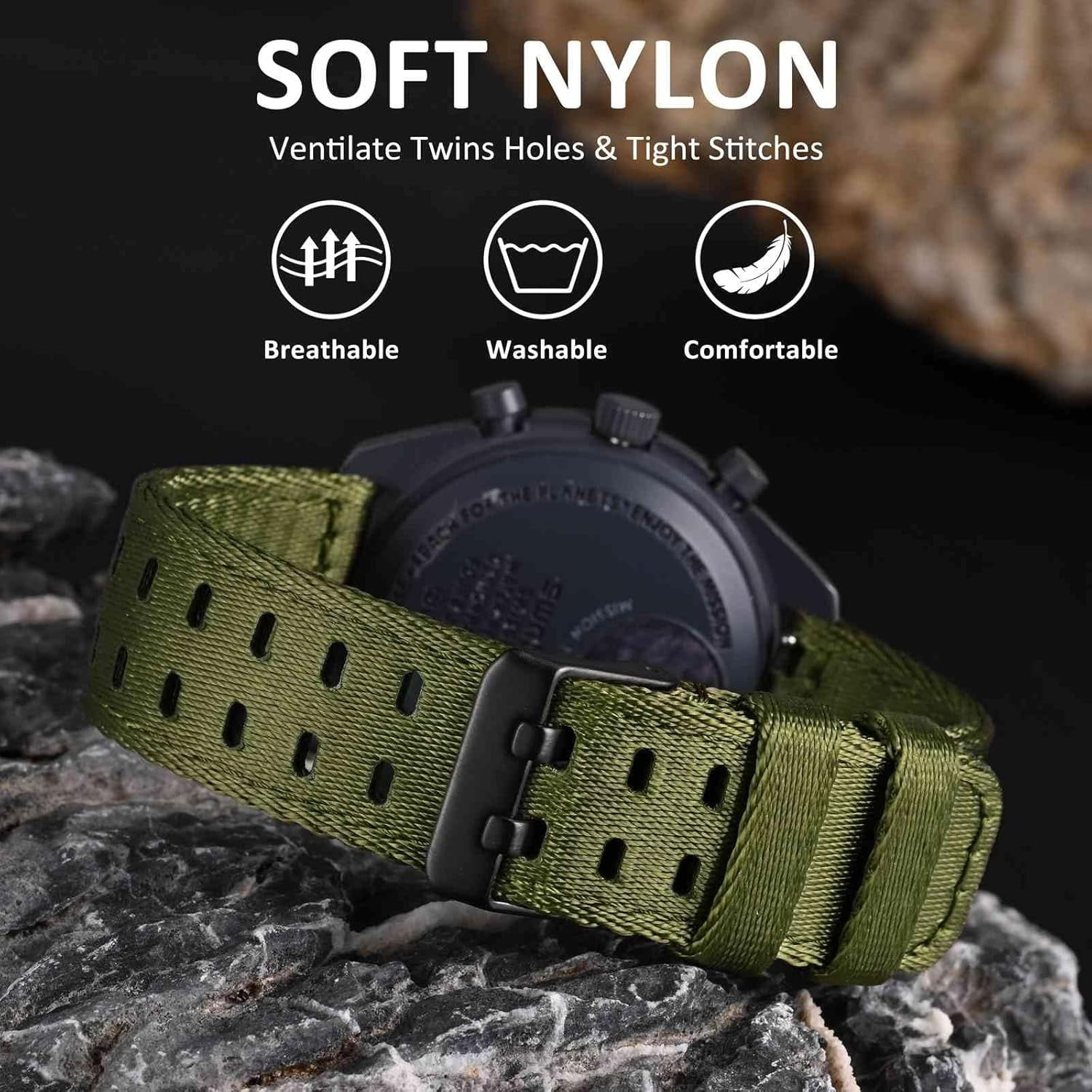 Double Holes Nylon Watch Bands, Silky Nylon Straps, Quick Release ...