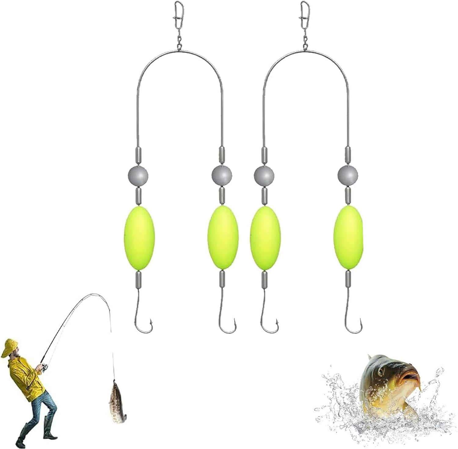 Double Hook Reverse Bottom Rig, 2025 Swimming Bait for Freshwater ...