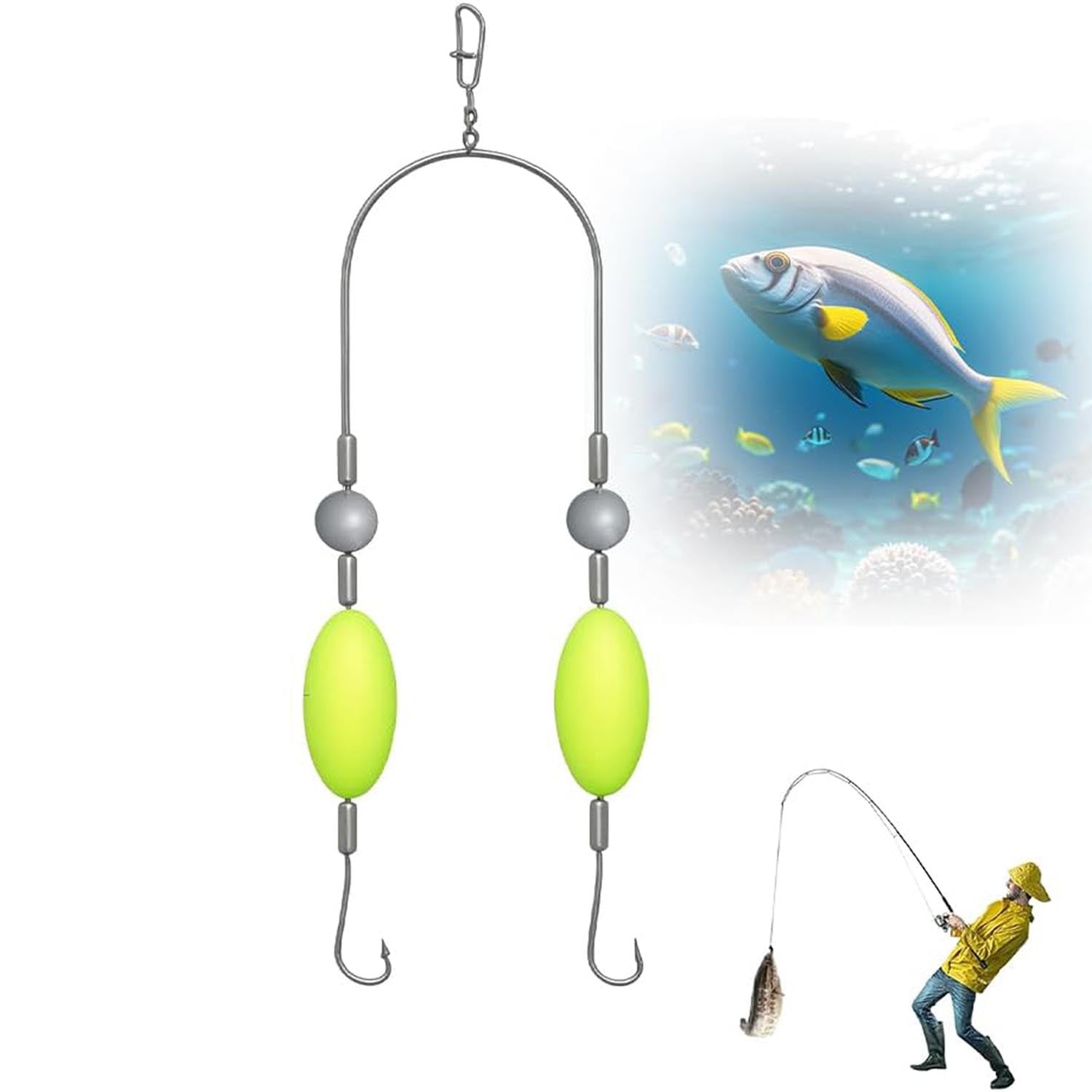 Double Hook Reverse Bottom Rig, 2025 Swimming Bait for Freshwater ...