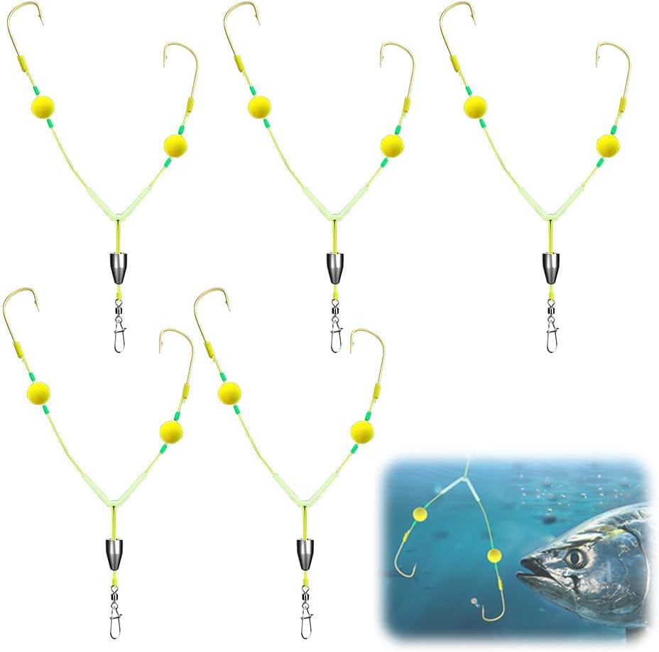 Double-Hook Reverse Bottom Rig, 2025 Upgrade Double Reverse Hooks Set ...