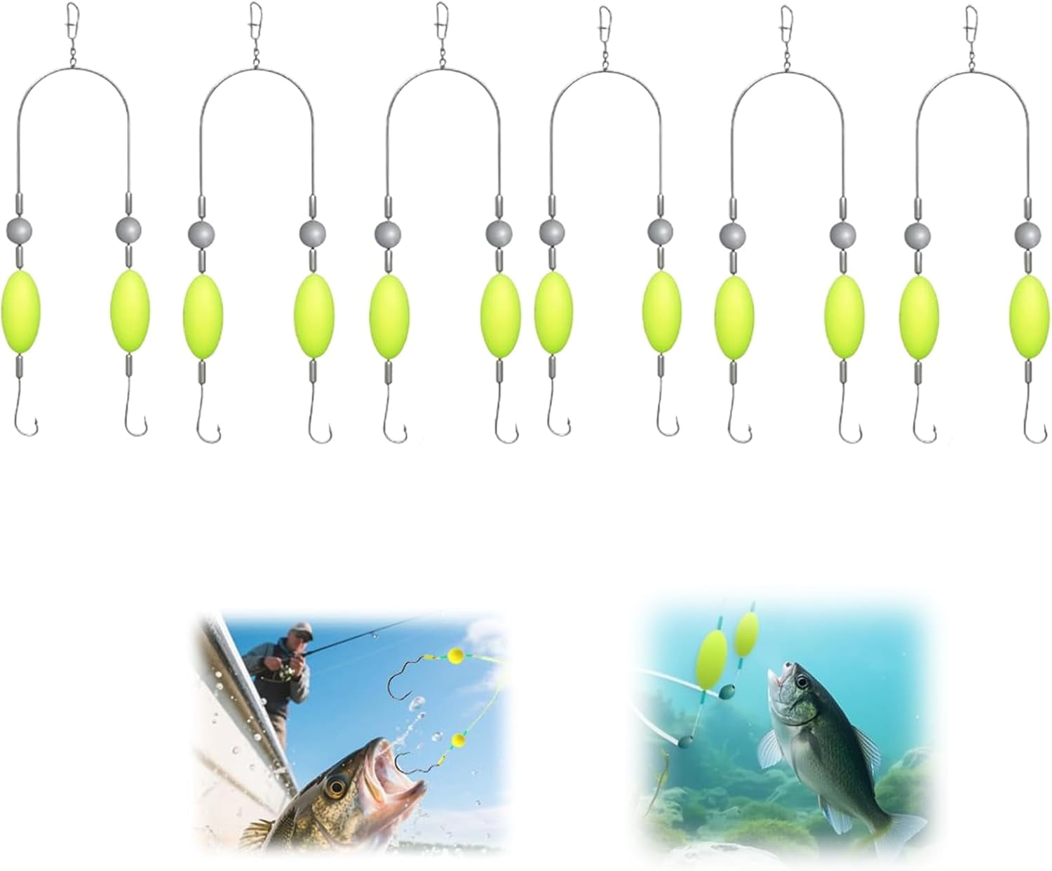 Double-Hook Reverse Bottom Rig, Anti Tangle Split Fishing Hooks ...