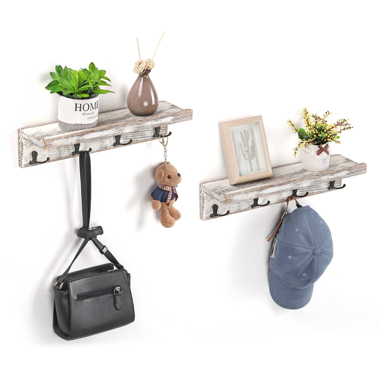 Double Hook Shelf Off-White, 2-Pack - Walmart.com