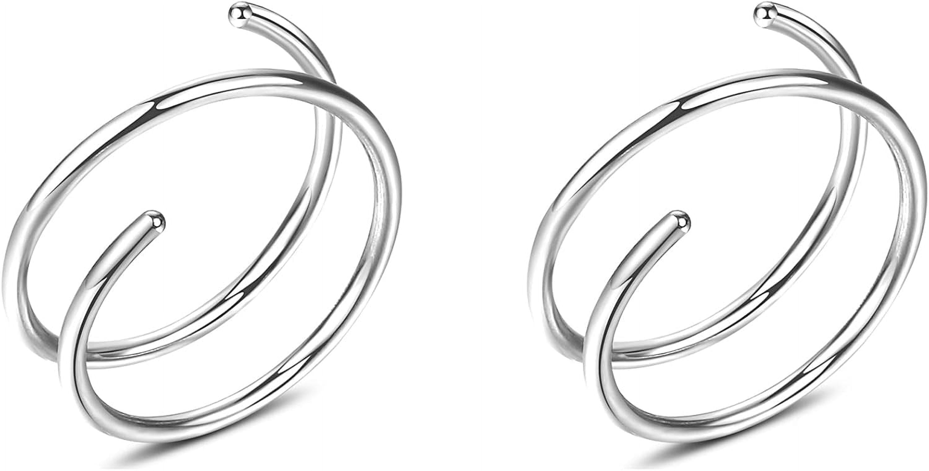 Double Hoop Nose Ring for Single Piercing 20G Surgical Steel Spiral ...