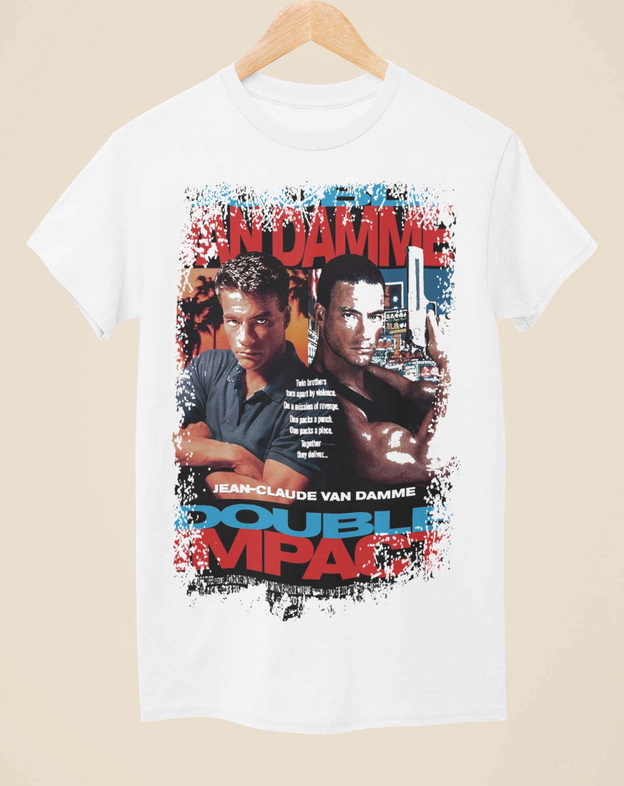 Double Impact - Movie Poster Inspired Unisex White T-Shirt - Walmart.com