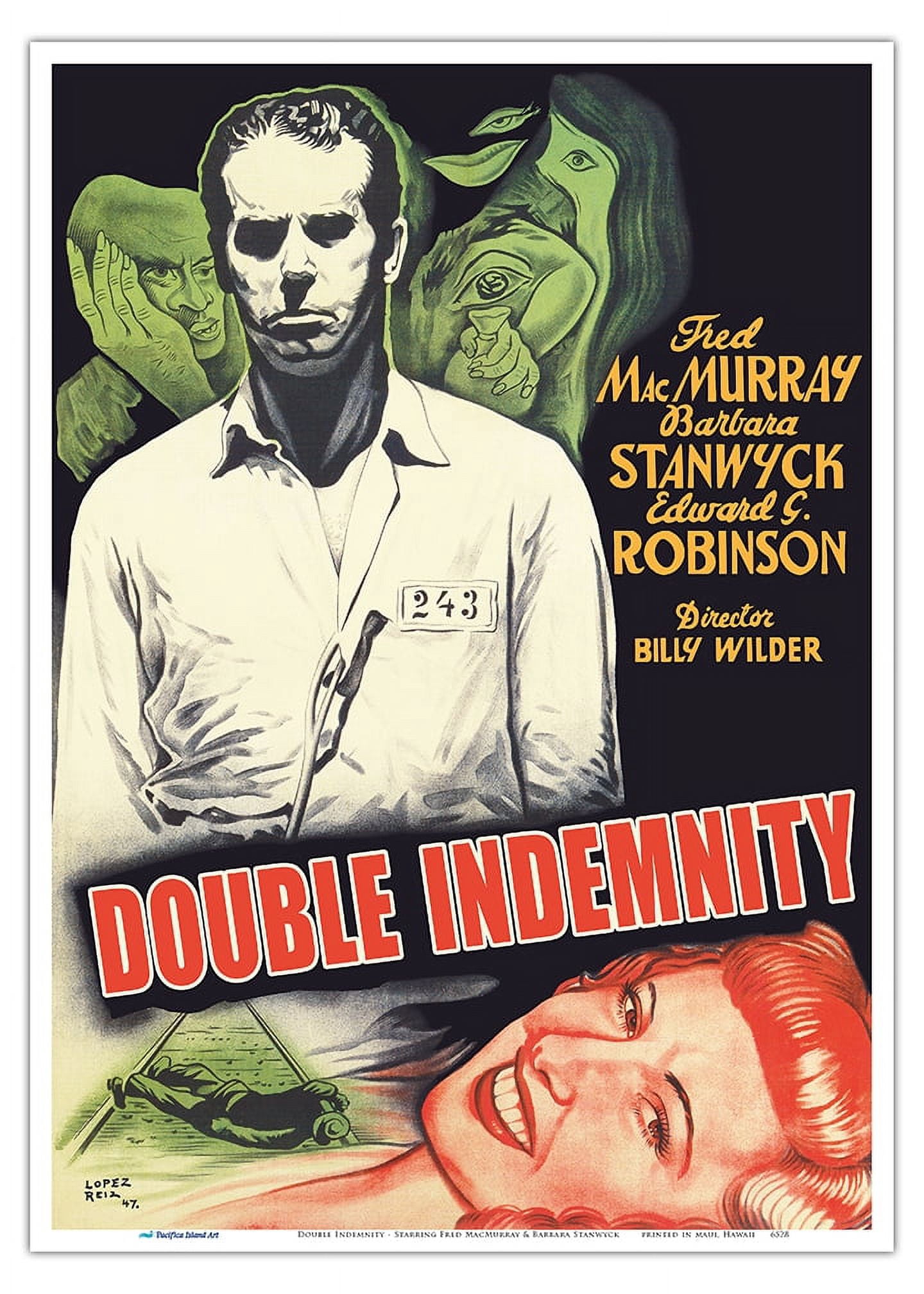 Double Indemnity - Starring Fred MacMurray & Barbara Stanwyck - Vintage ...