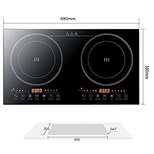 Double Induction Cooker, 1200W 2 Burner Induction Cooker Cooktop ...