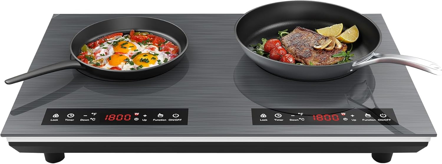 Double Induction Cooktop 24 inch 4000W Electric cooktop with hot plate ...