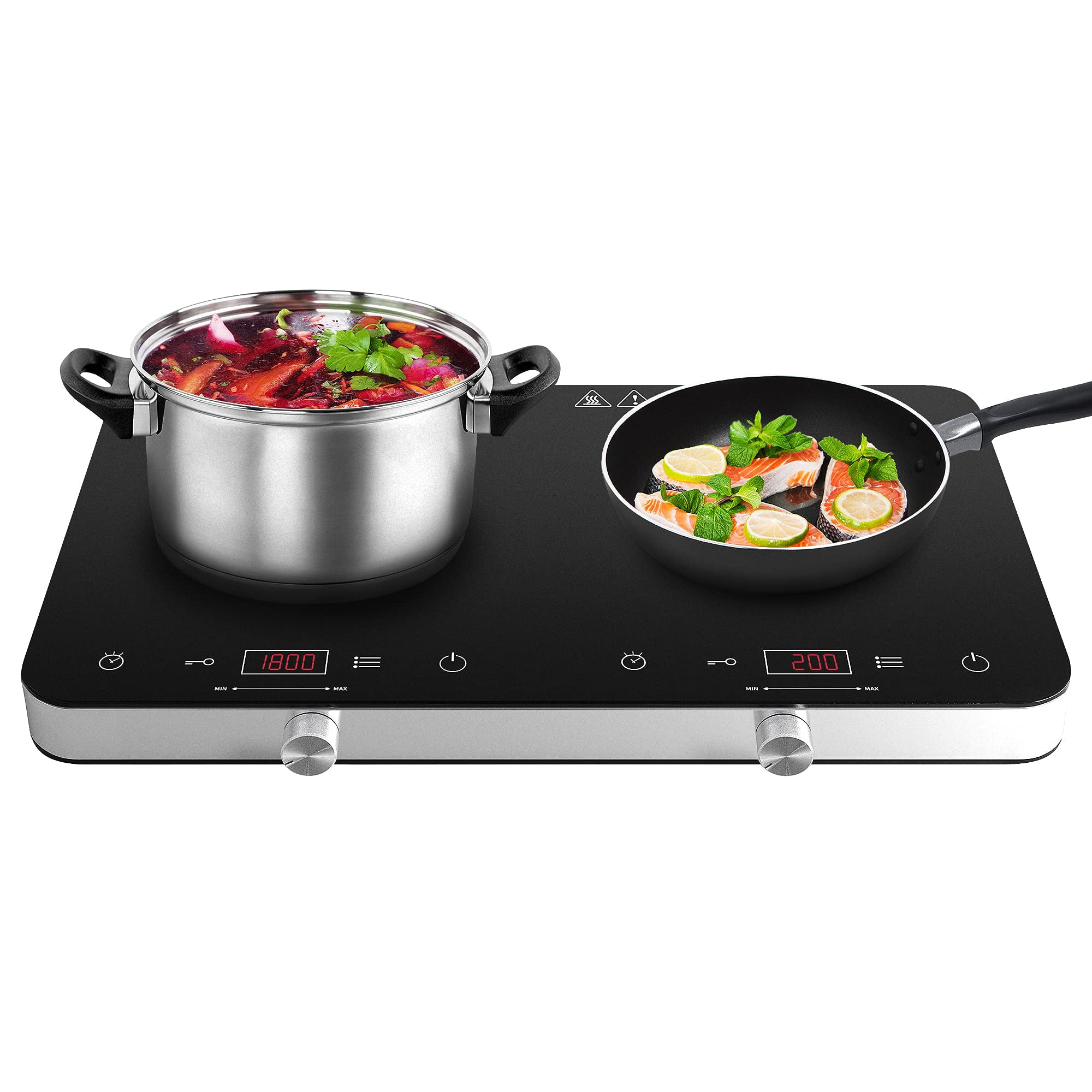 Double Induction Cooktop Burner, 1800w 2 burner Induction Cooker ...