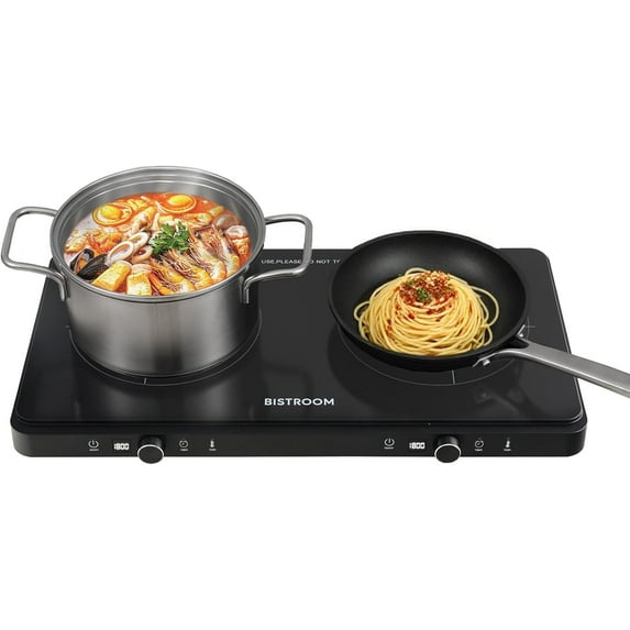 Double Induction Cooktop Continuous Low Power 9 Temperature Countertop ...