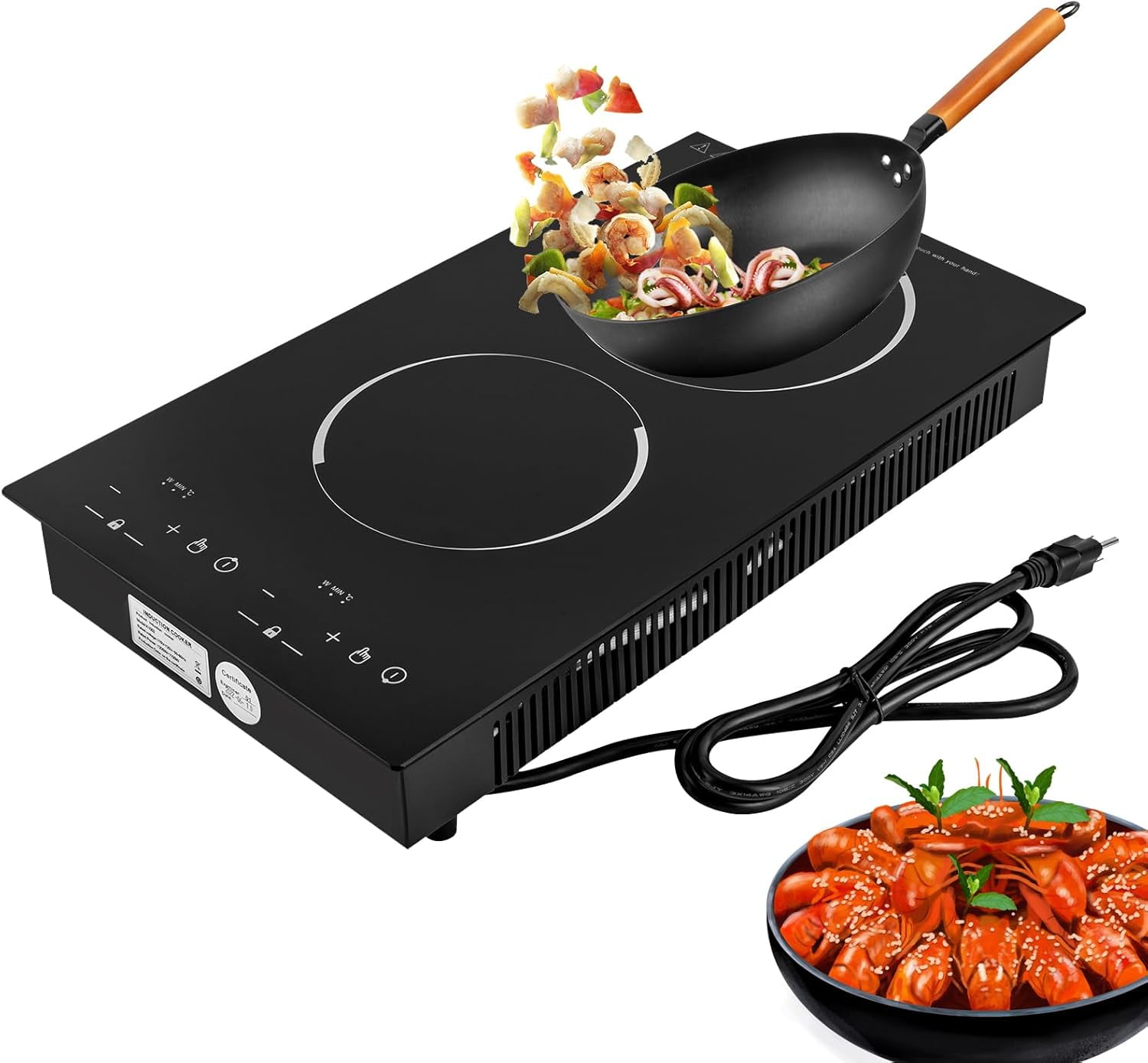 Double Induction Cooktop Induction Cooker 2 Burners, Electric Cooktops ...