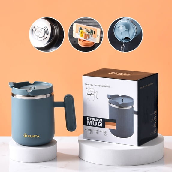 Double Insulated Mug, Stainless Steel Travel Mug With Lid, 450Ml ...