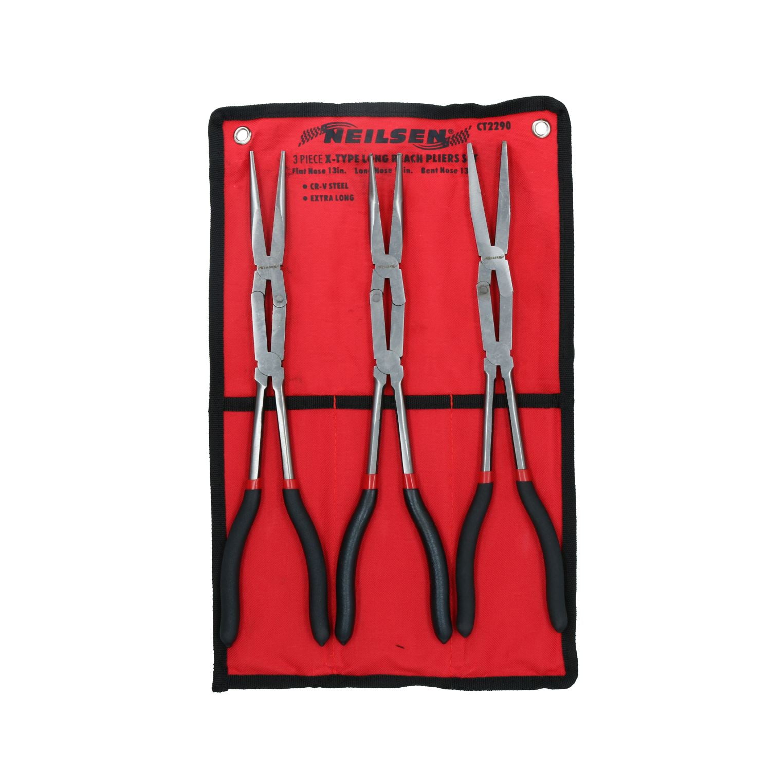 Double Jointed Extra Long Reach Pliers Flat Nose Long Nose + Bent 3pc ...