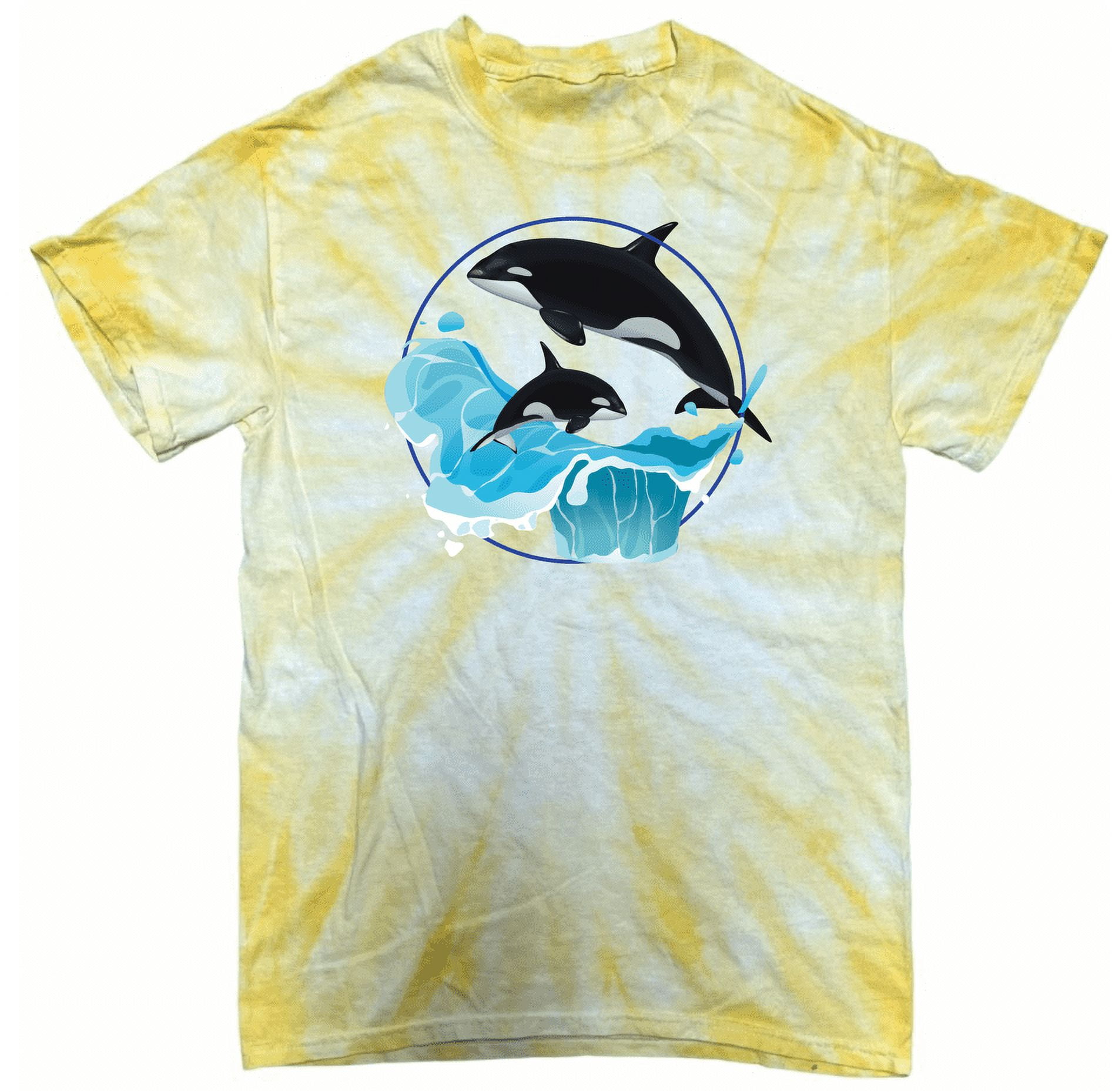 Double Killer Whales T-Shirt Whale Lover Ocean Tie Dye Tee - Walmart.com