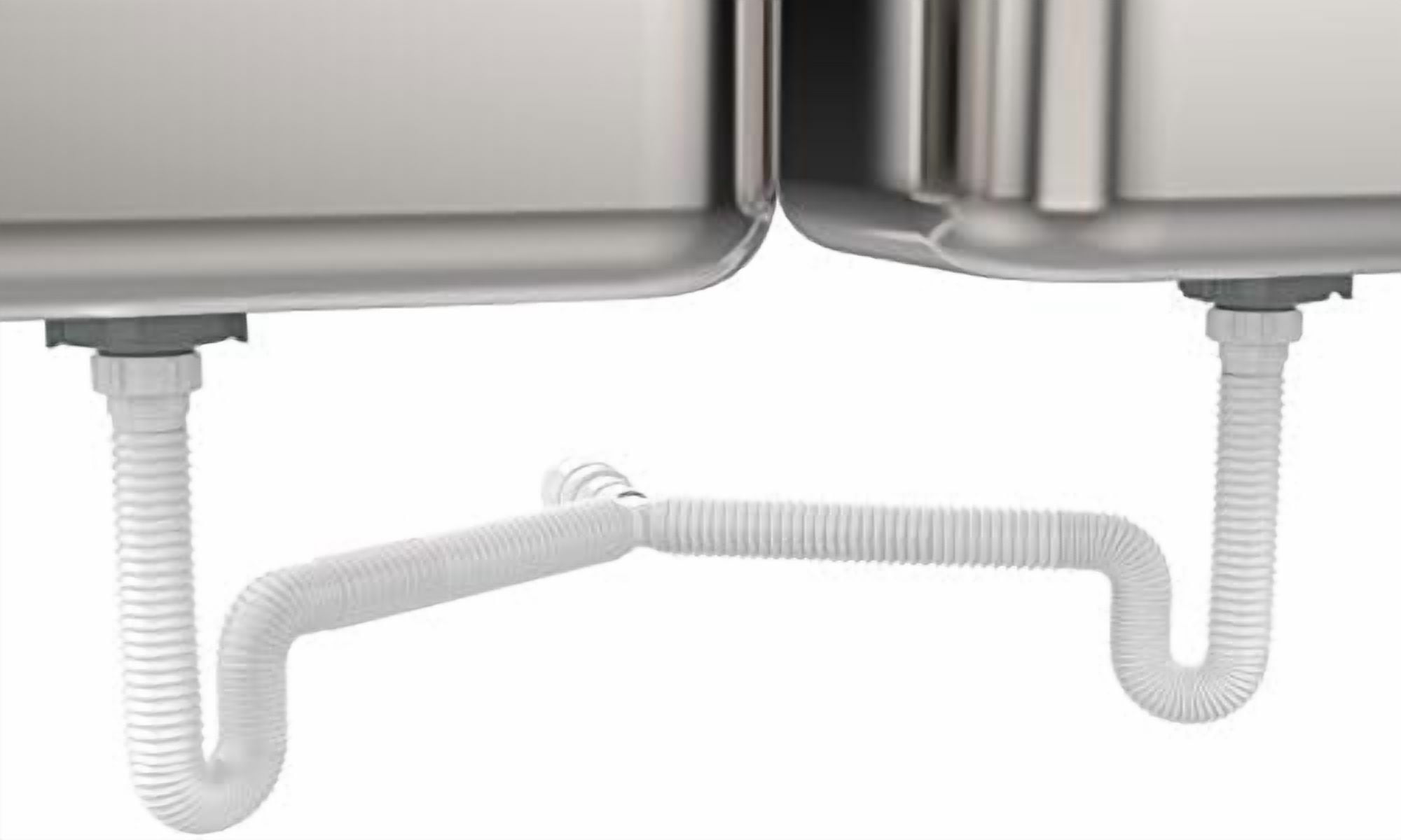 Double Kitchen Sink P-Trap | Expandable & Flexible 1-½" with 2 Female ...