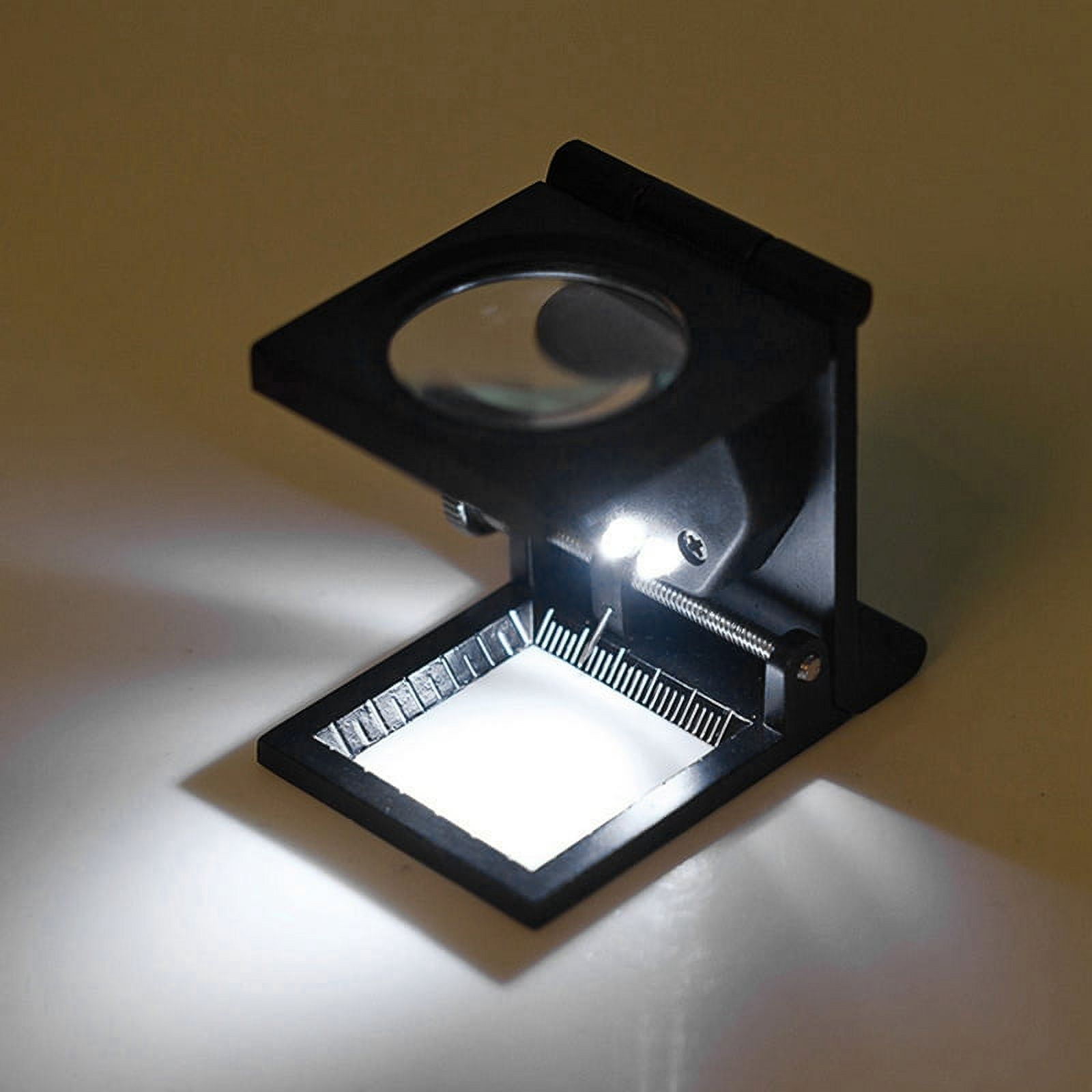 Double LED Lamp, Optical Glass, AllMetal Black Painting Magnifying ...