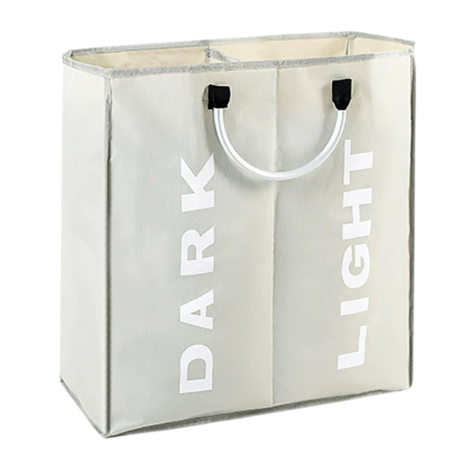 Double Laundry Hamper Sorter- Collapsible Canvas Clothes Basket with ...