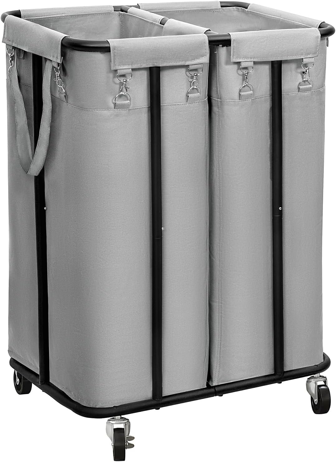 Double Laundry Hamper with Wheels 170L Rolling Laundry Basket Organizer ...