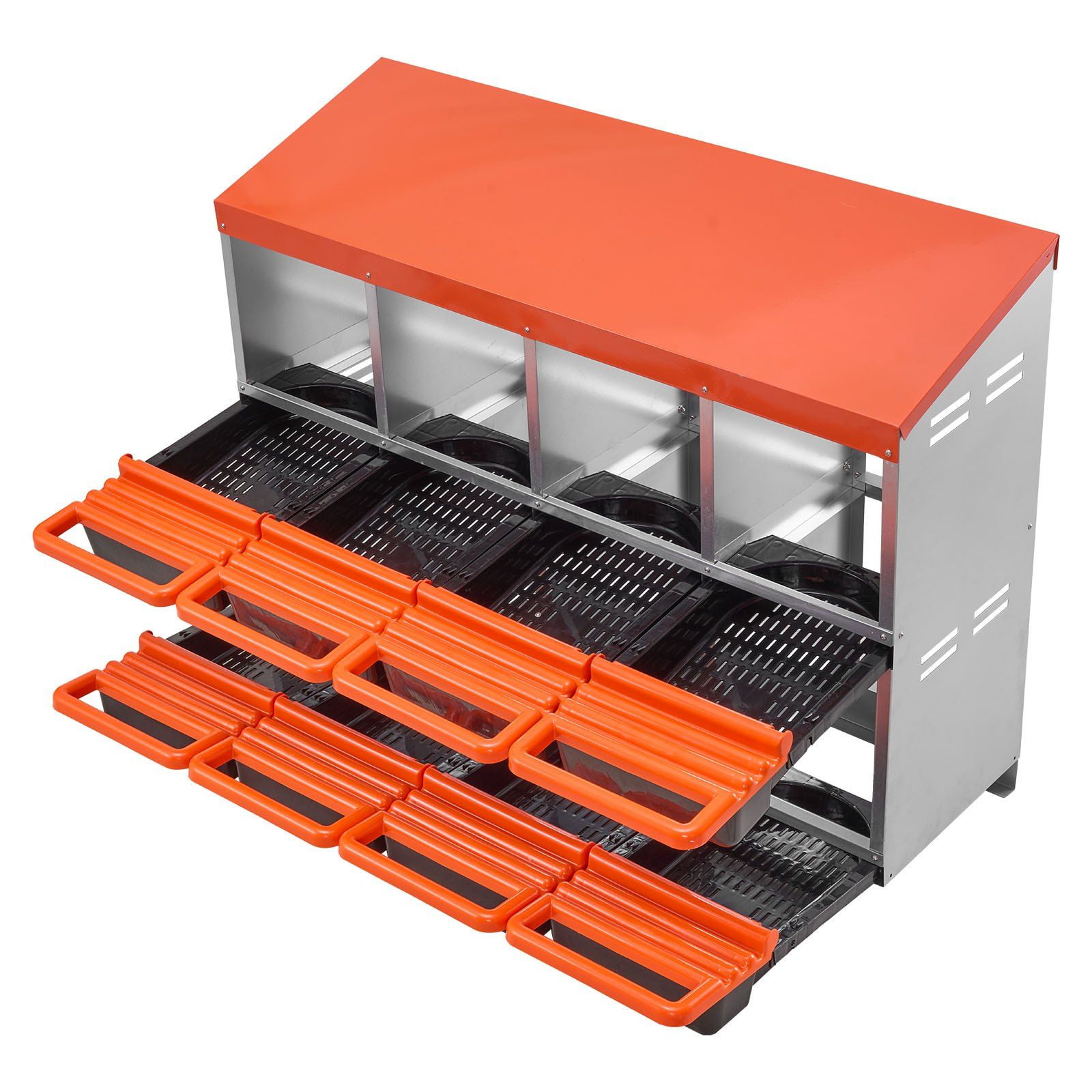 Double Layer 8 Compartment Metal Chicken Laying Box with Pull Out ...