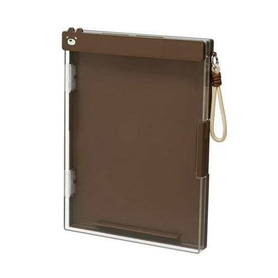 Clear ABS Document Case with Clipboard and Lanyard Double Layer File ...