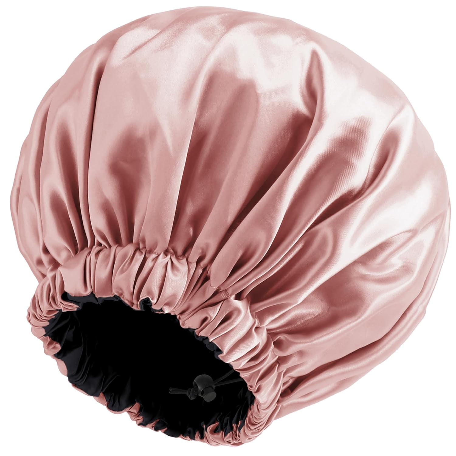 Double-Layer Adjustable Satin Silk Sleep Bonnet for Women with Curly ...