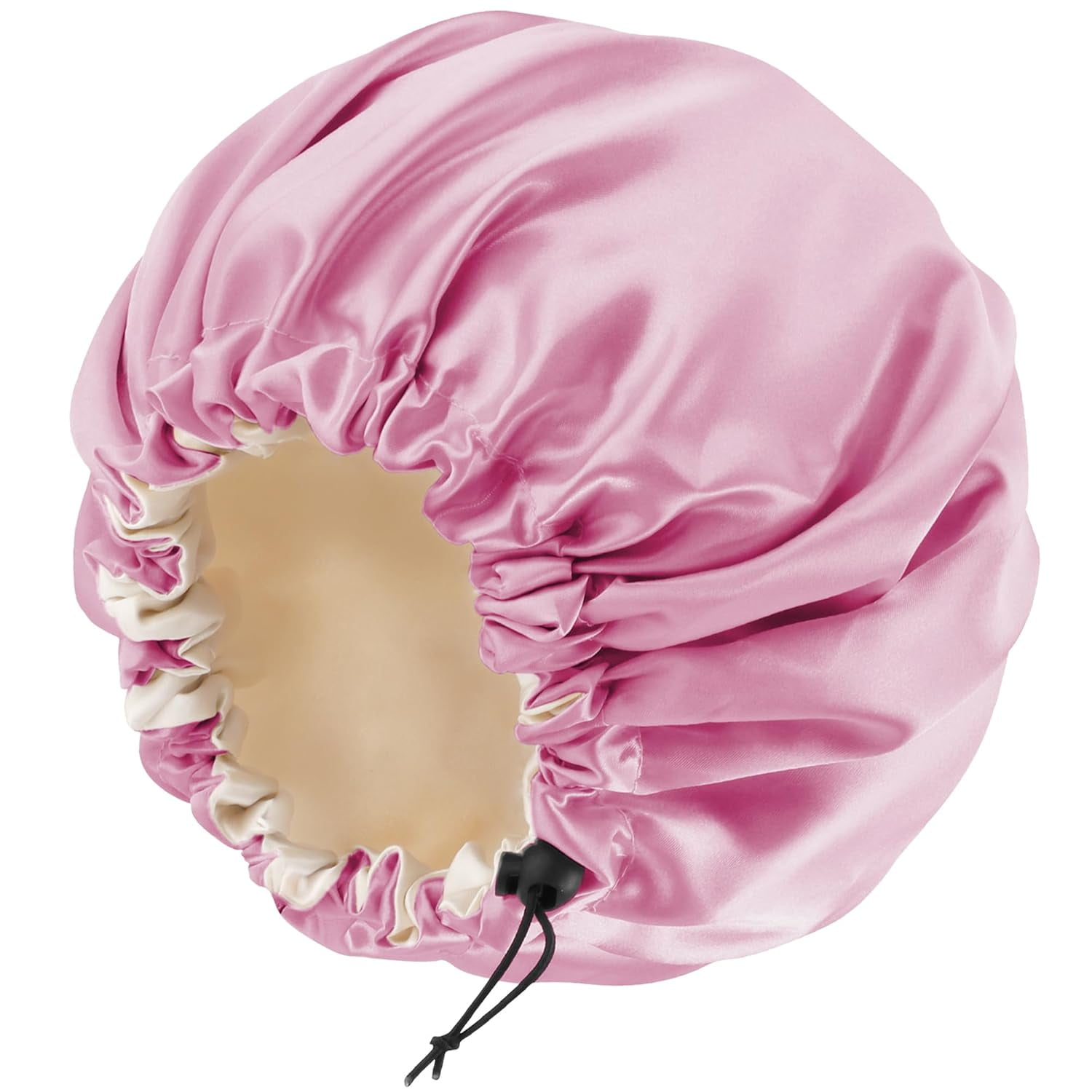 Double-Layer Adjustable Satin Silk Sleep Bonnet for Women with Curly ...