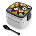 Double-Layer Bento Box 6.3×4.3×5.3in Sealed Leak-Proof Partition Is ...
