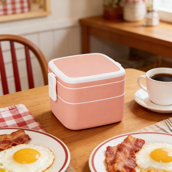 Double Layer Bento Lunch Box Portable Japanese Style Food Container ...