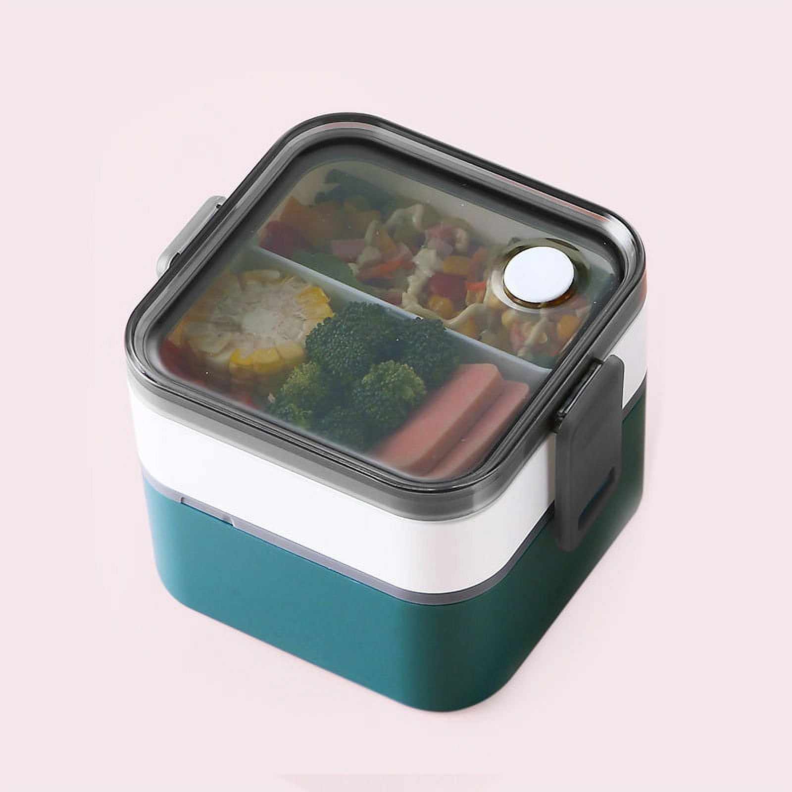 Double-Layer Bento Lunch Box with Divider Reusable Leakproof Lunch ...