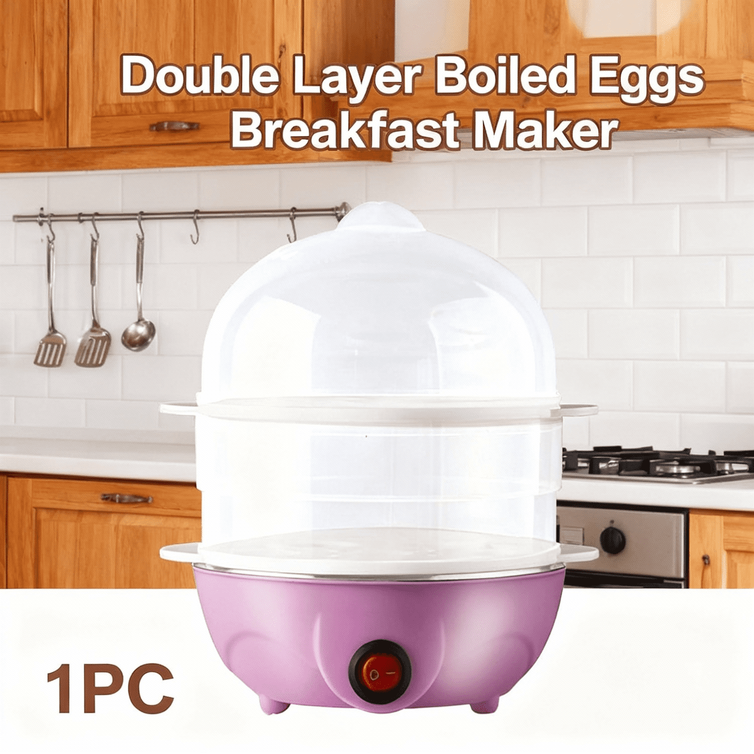 Double Layer Boiled Eggs Breakfast Maker, 14-Egg Capacity Electric Egg ...