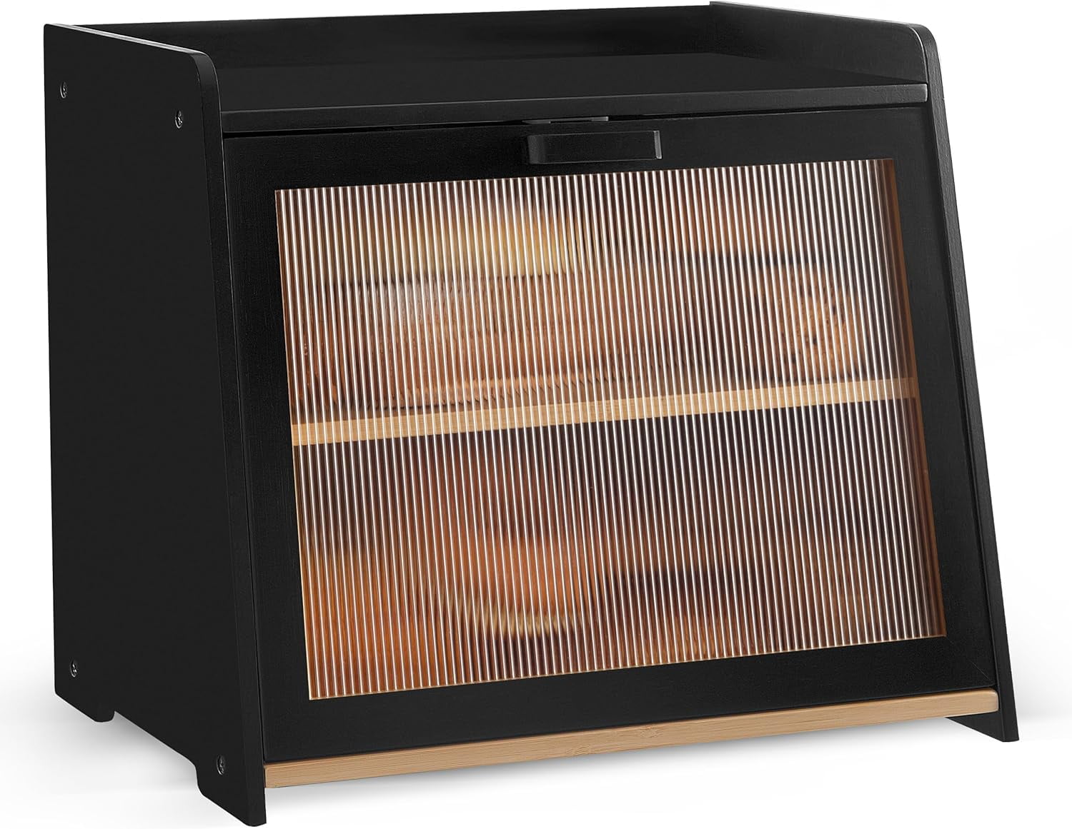 Double Layer Bread Box for Kitchen Countertop, Bamboo Large Capacity ...