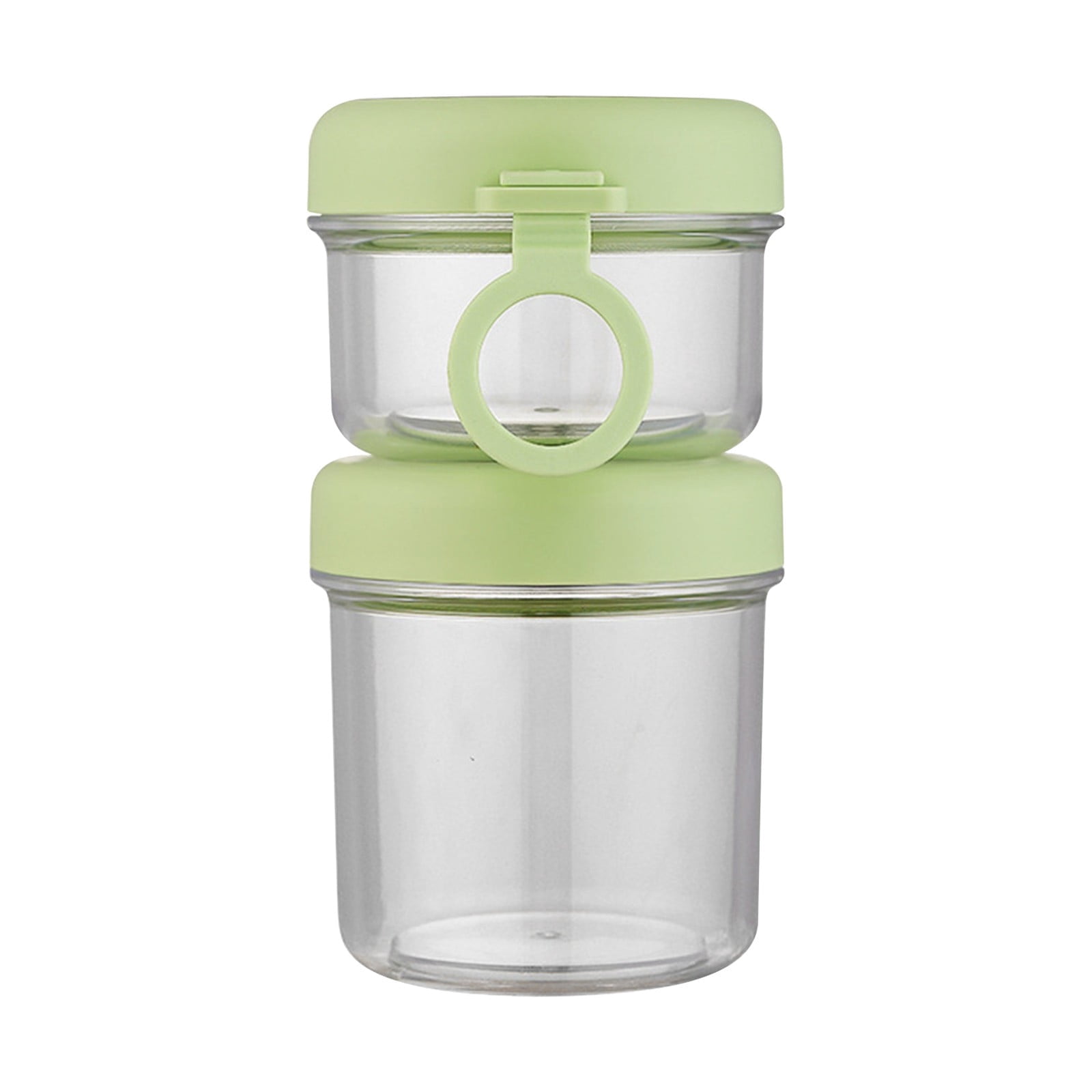 Double Layer Breakfast Cup with Lid and Spoon for Outdoor,On The Go ...