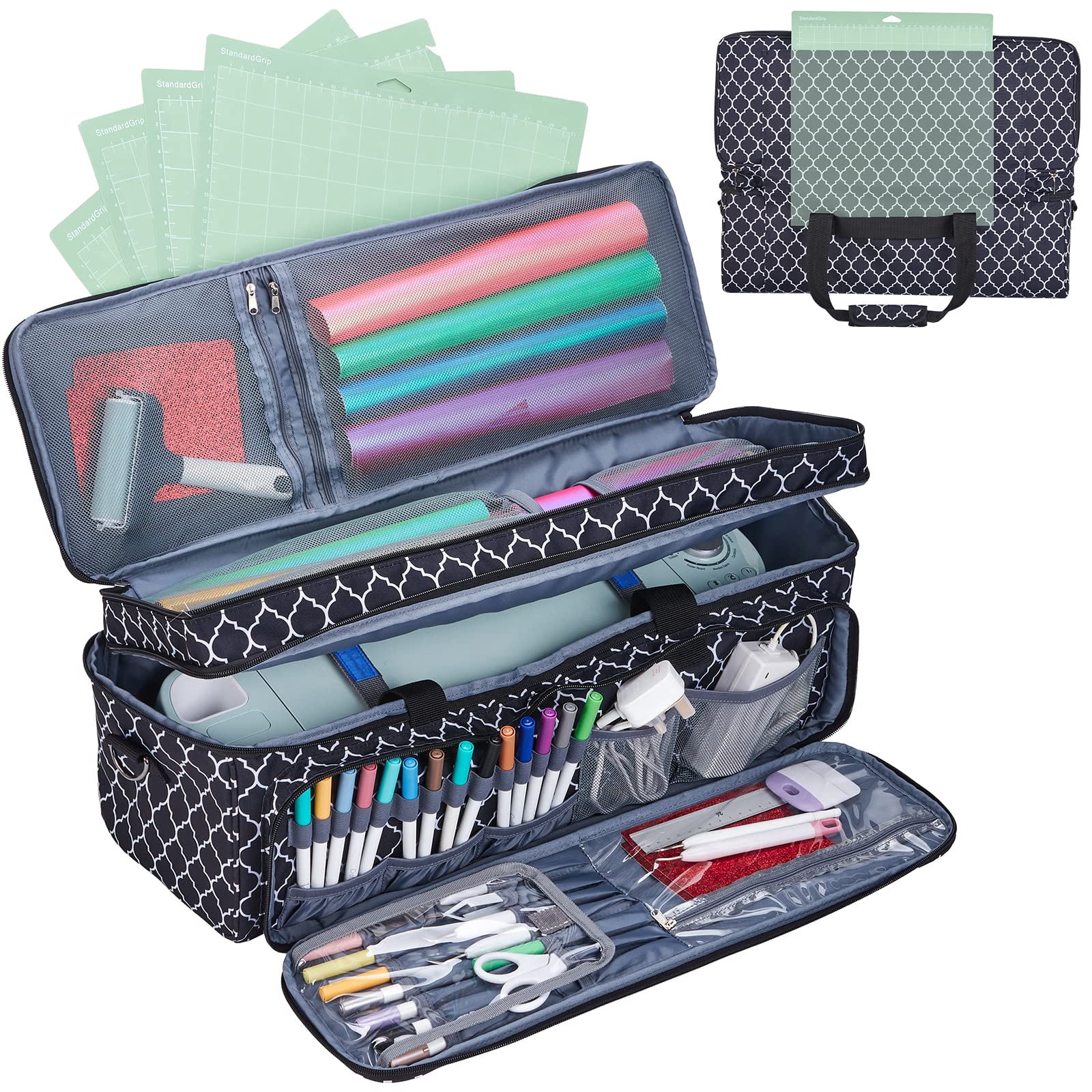 Double Layer Carrying Case wtih Mat Pocket for Cricut Maker 3, Explore ...