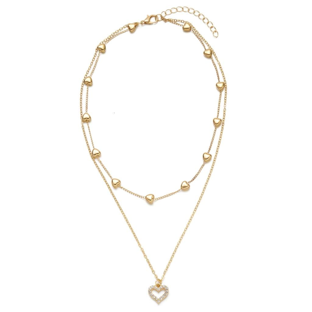 Double Layer Chain Necklace Handmade Necklace Alloy Texture Suitable ...