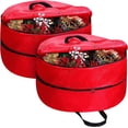 Double Layer Christmas Wreath Storage Container Bags Zippered Bag with ...