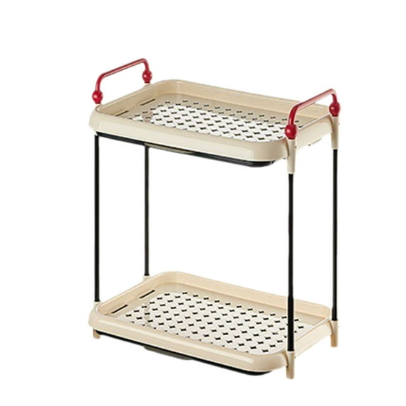 Double Layer Cup Organizer Stackable Mug Holder Storage Rack with Drain ...