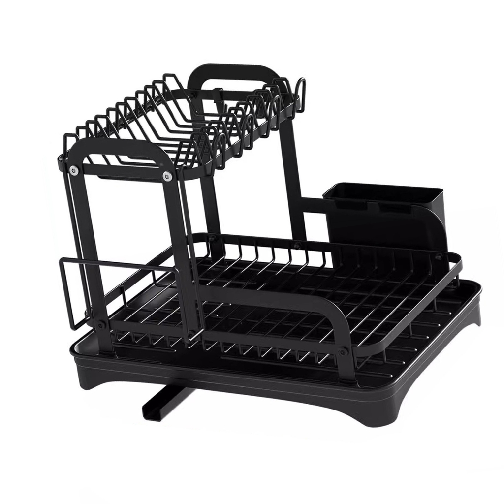 Double Layer Dish Drying Rack Maximizes Vertical Space for Home ...
