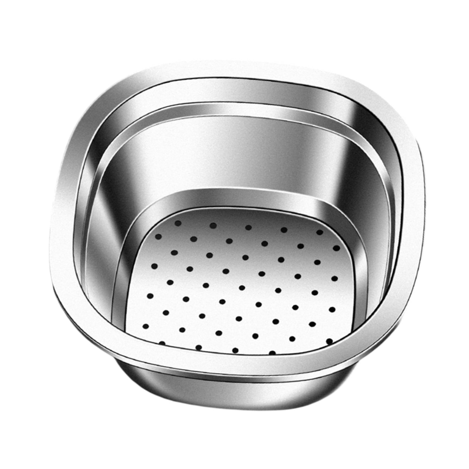 Double Layer Drain Basket Stainless Steel Strainer For Fruit Veggie ...