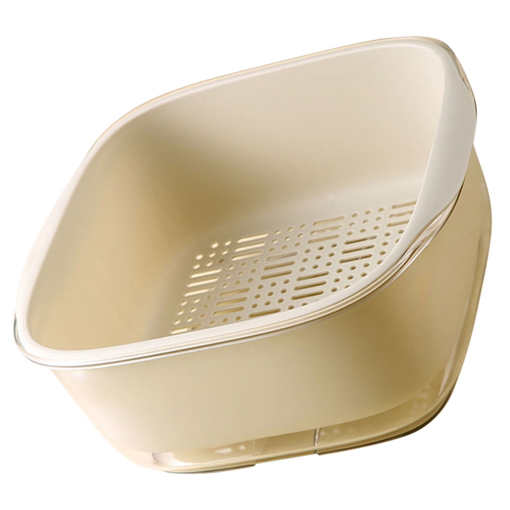 Double Layer Drain Bowl Fruit Washing Basket Vegetable Strainer Washing ...
