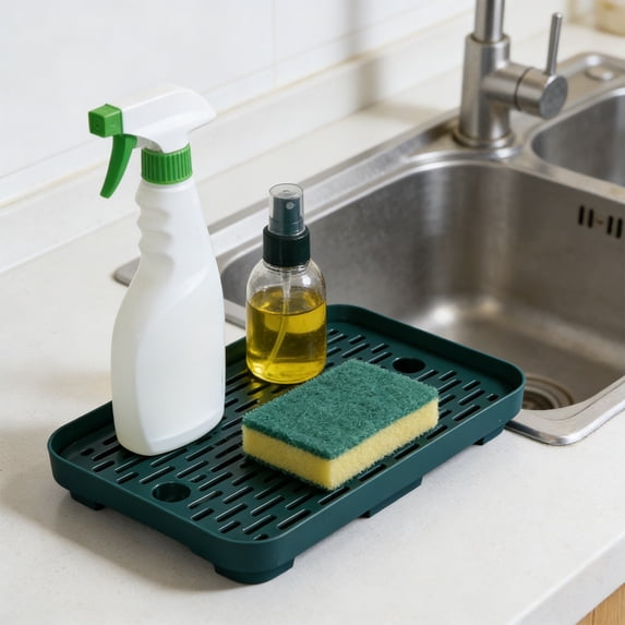 Double Layer Drainage Tray for Kitchen Countertop, Multipurpose Plastic ...
