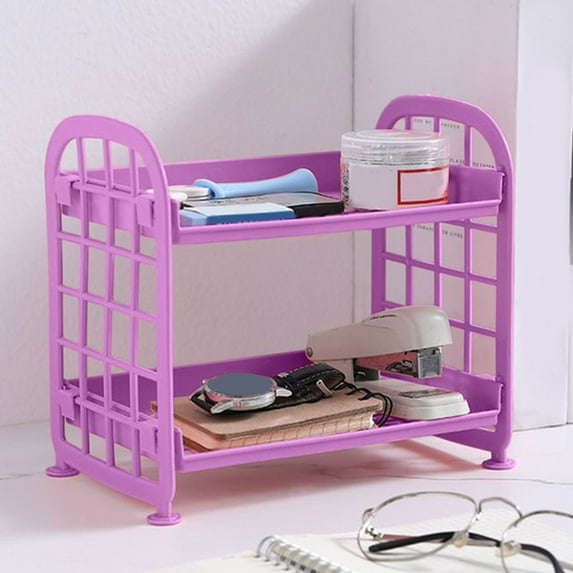 Double-Layer Folding Storage Rack, Home Desktop Bathroom Shelf, Metal ...