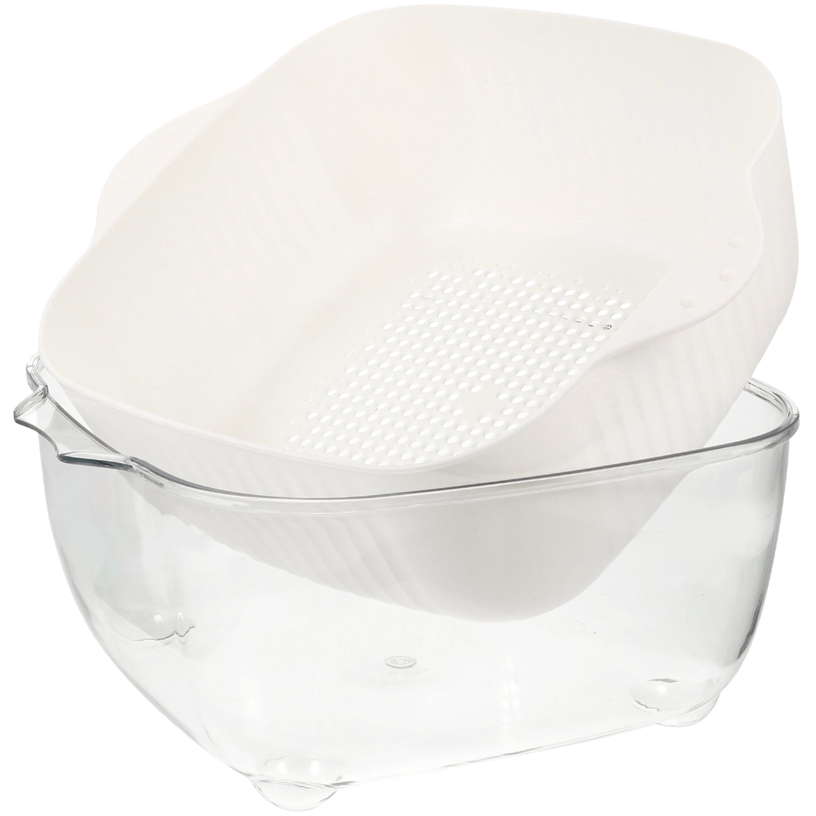 Double Layer Fruit Bowl Laundry Basket Strainer Basket Sink Colander ...