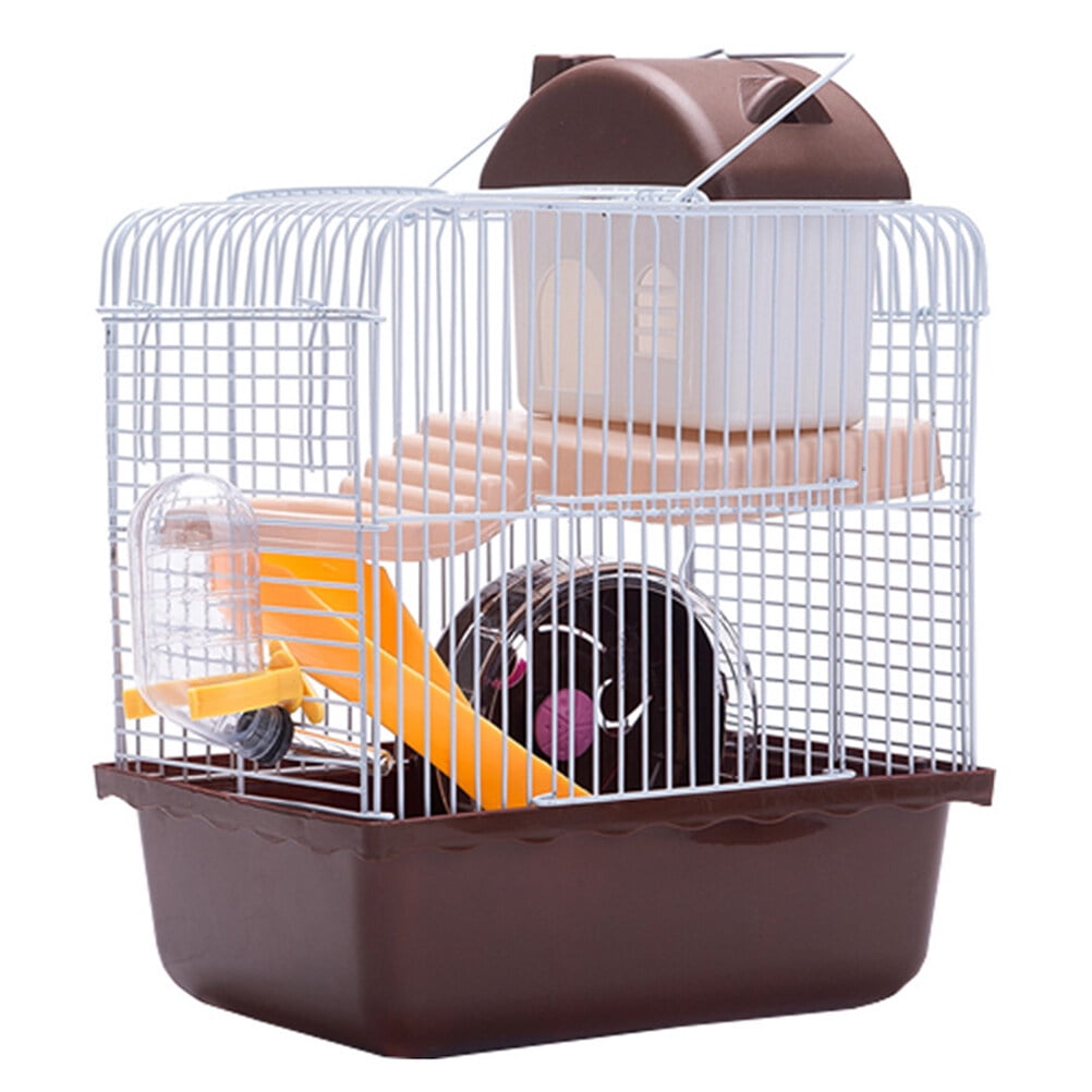 Double Layer Hamster Cage with Wheel and Water Jug for Pet Use Made of ...