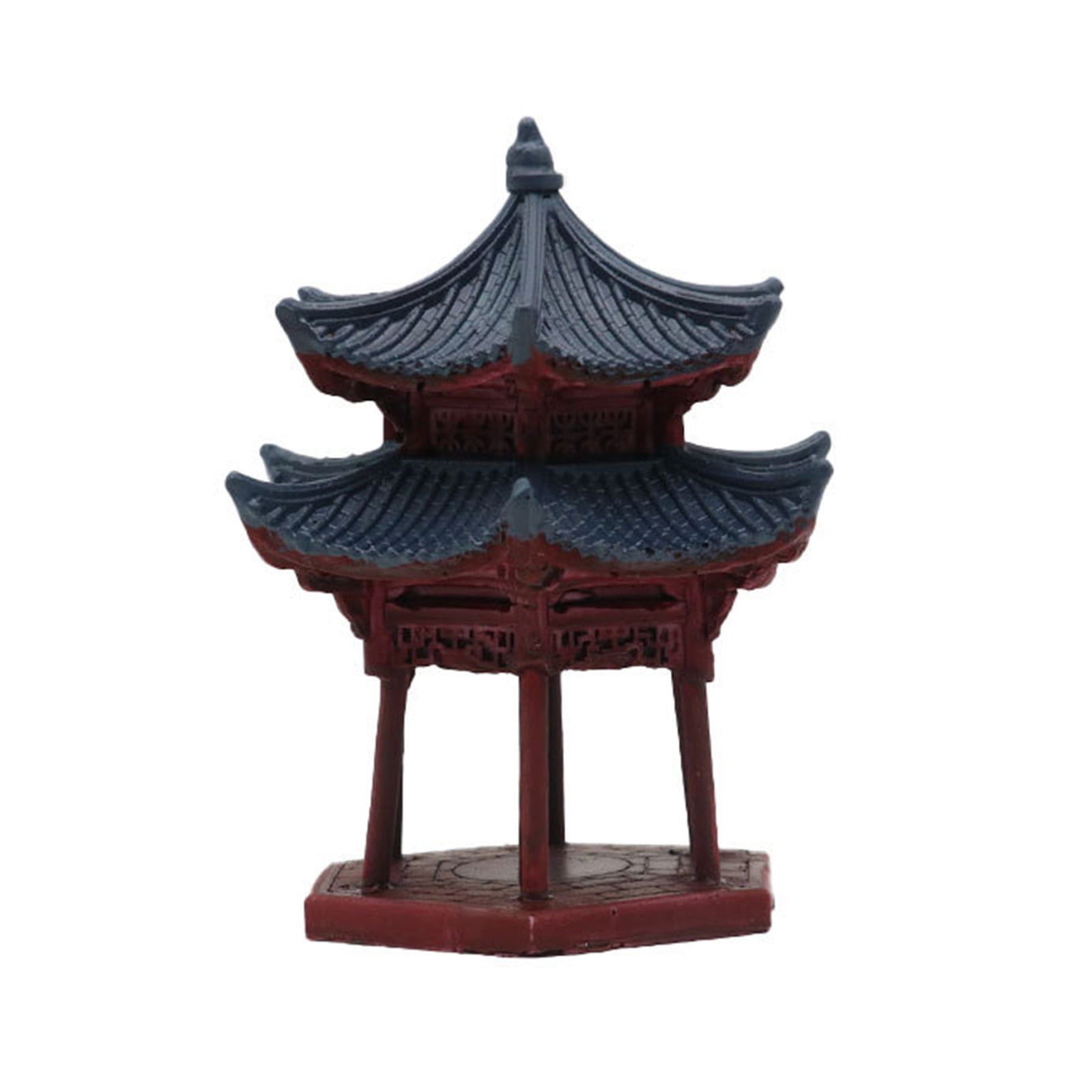 Double Layer Hexagonal Pagoda Fishtanks Decors Chinese Styles Resin ...