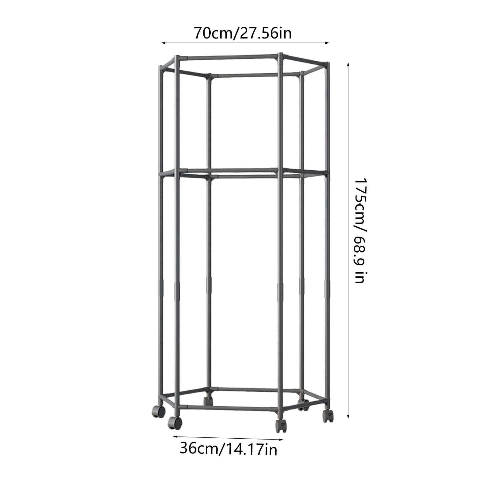 Double Layer Hexagonal Rotating Clothes Hanger,68.9" Height,Space ...