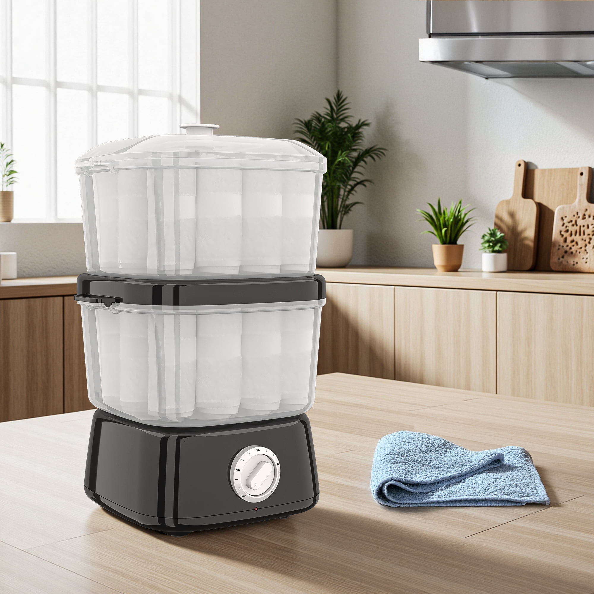 Double Layer Hot Towel Steamer, 450W Fast Heating Portable Towel Warmer ...