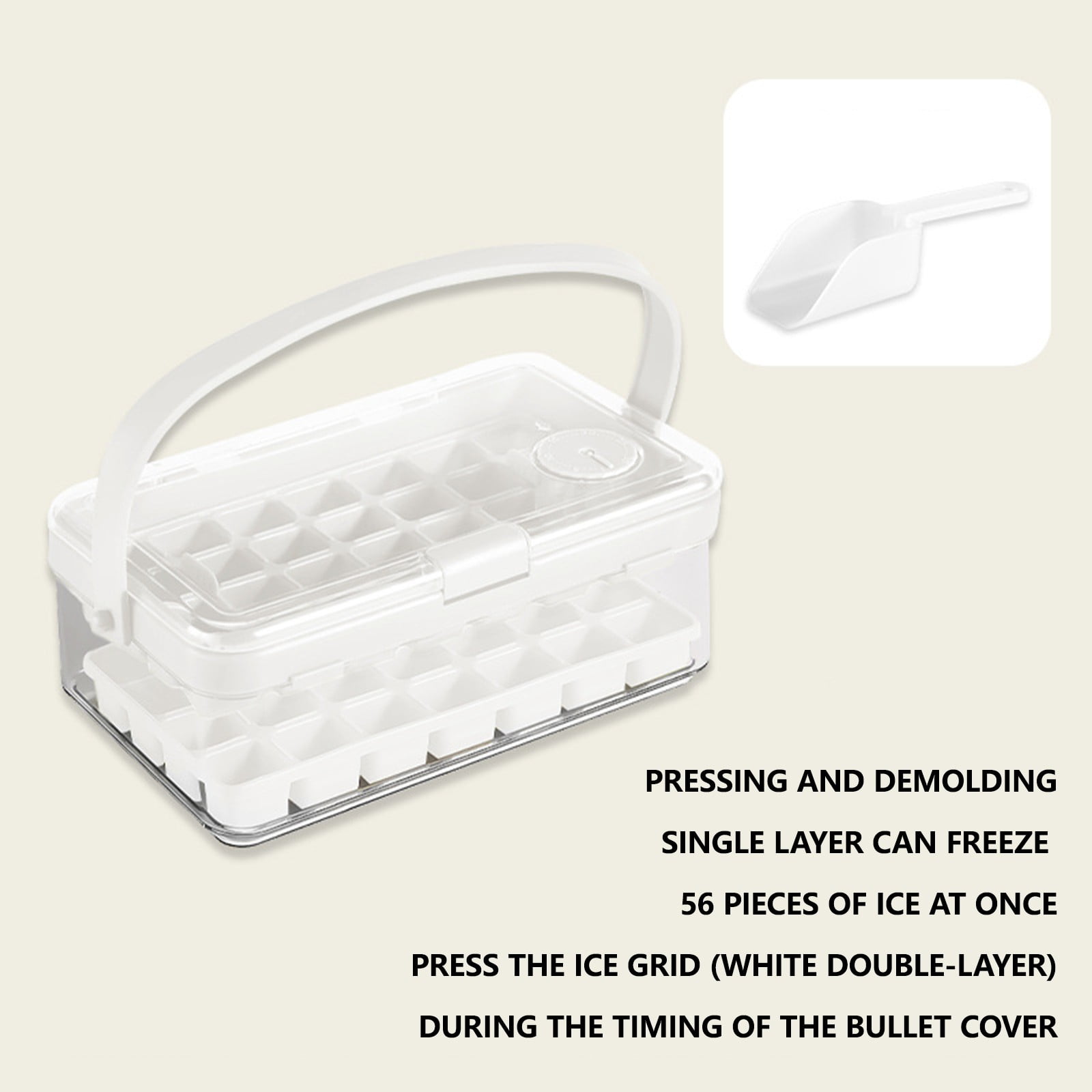 Double-Layer Ice Block Storage, Large Capacity Ice Box, Insulated Lid ...
